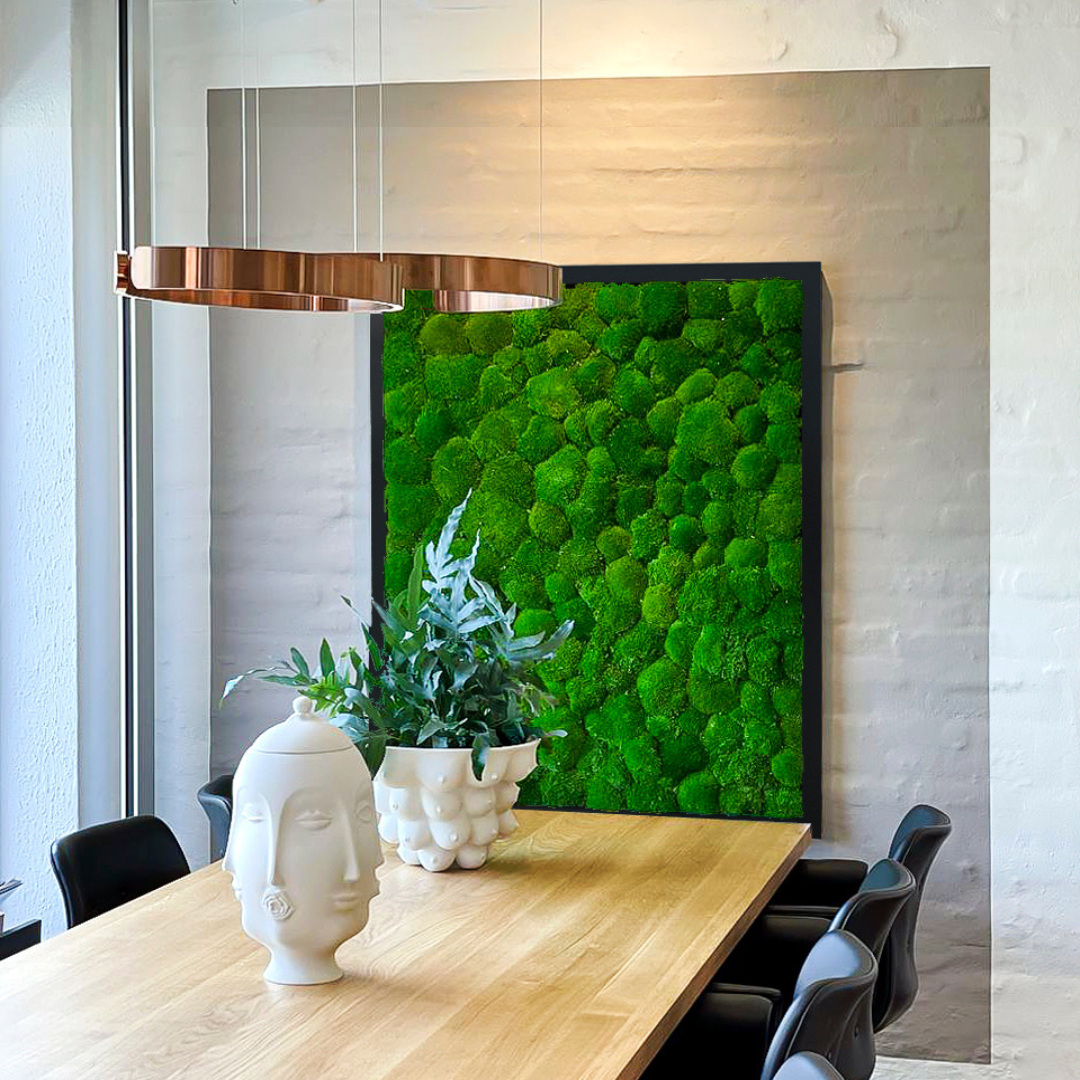 Mosbillede i Pudemos - Firkantede akustik mosbilleder - MosDecor Aps